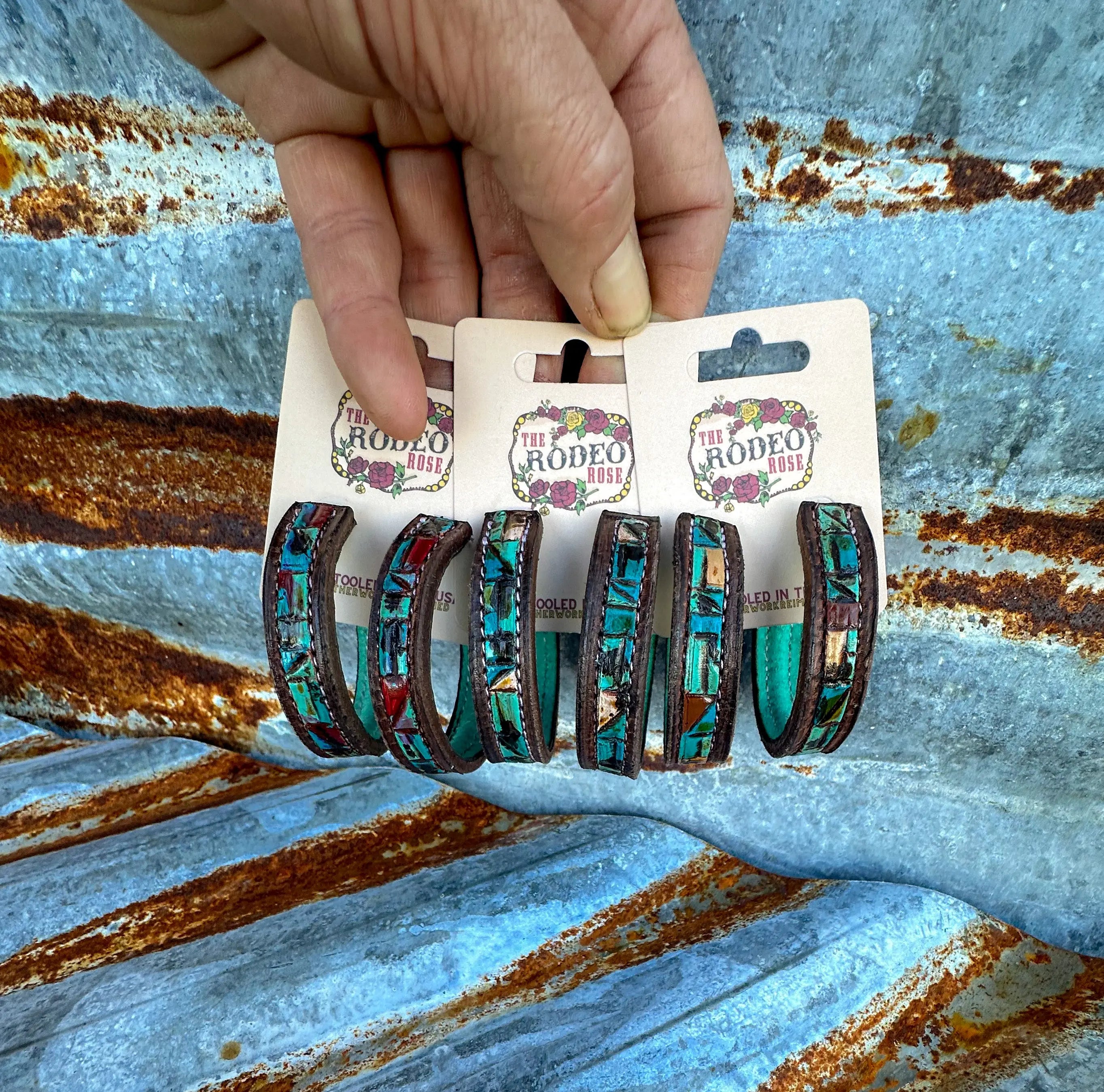 Mosaic Turquoise Vera Hoop Earrings – The Rodeo Rose